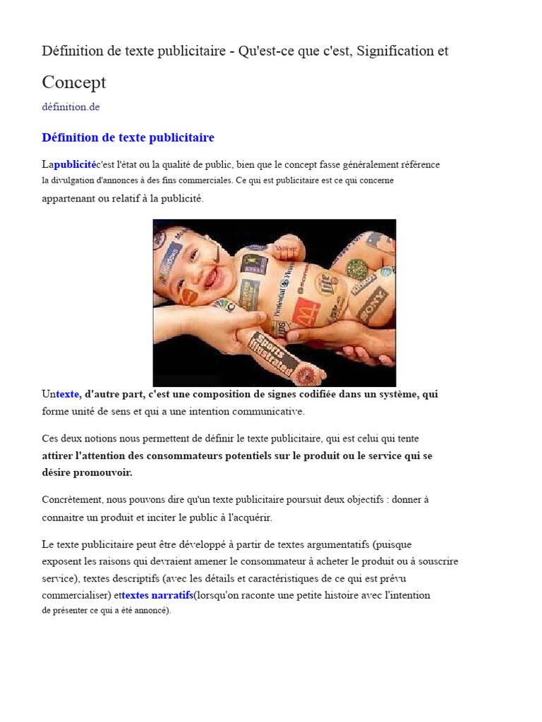Définition Du Texte Publicitaire - Qu'est-Ce Que C'est, Signification ...