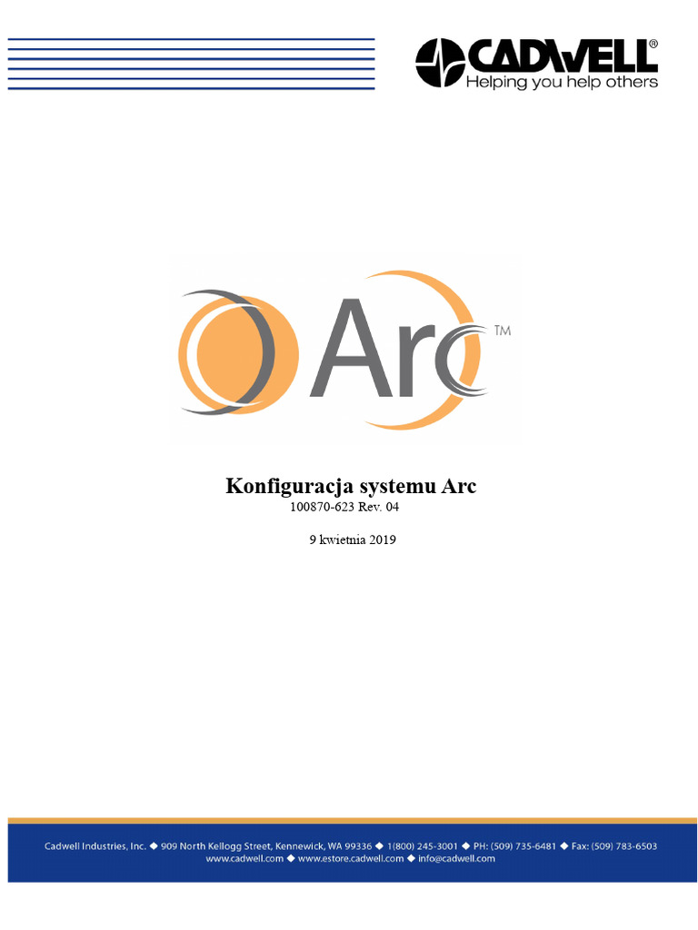 Dokumentacja Konfiguracji Systemu Arc 100870-623 | PDF