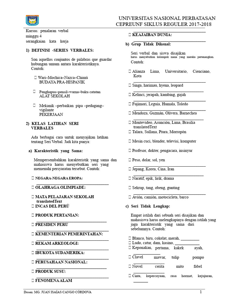 MINGGU 4 Serangkaian Kata Kerja - RAZ VERBAL | PDF