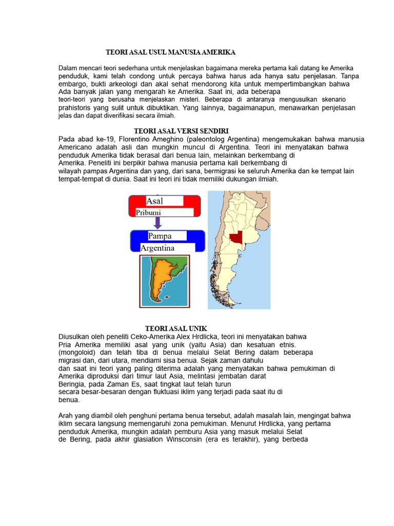 Teori Asal Usul Manusia Amerika PDF | PDF