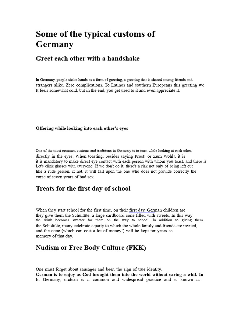 Some of The Typical Customs of Germany | PDF | Japanese Cuisine ...