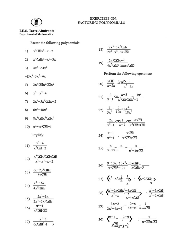 Polynomial Factorization PDF | PDF | Algebra | Mathematics