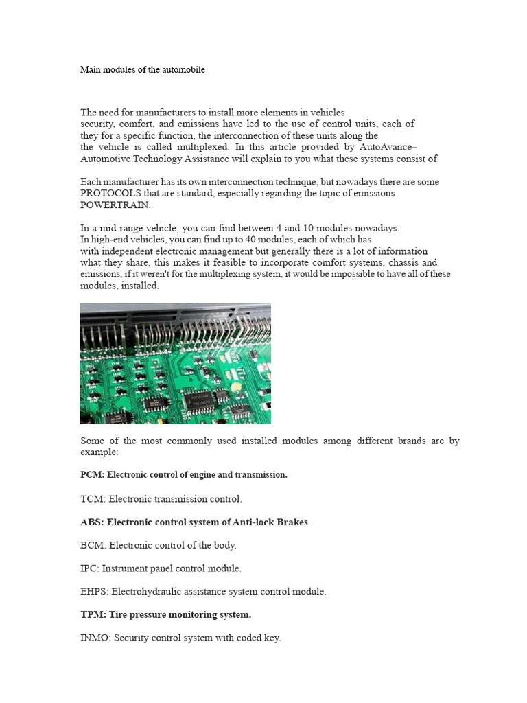 Understanding Vehicle Control Modules | PDF | Anti Lock Braking System ...