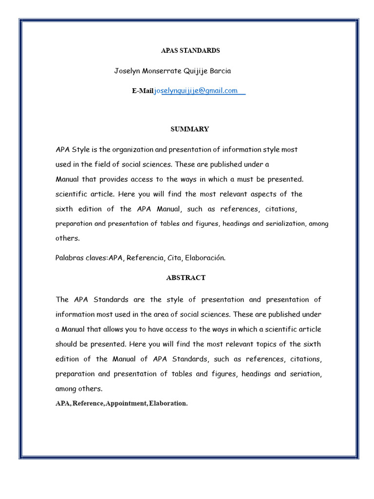Apas Standards | PDF | Apa Style | Written Communication