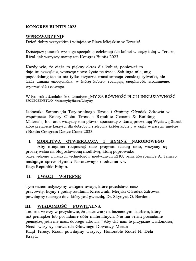 Buntis Kongres 2023 | PDF