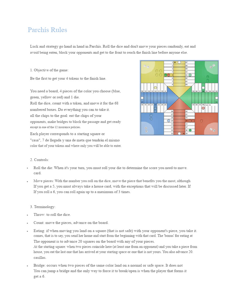 Parchís Game Rules and Strategies | PDF | Tabletop Games | Games Of ...
