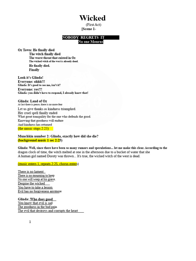 Wicked | PDF | Wizard Of Oz (Character) | Land Of Oz