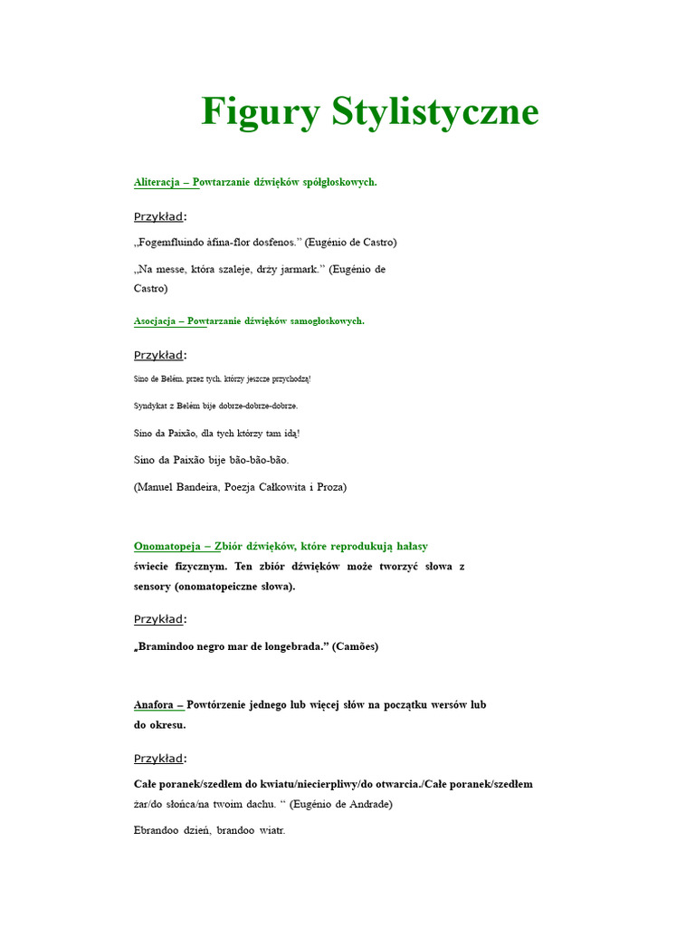 Figury Stylistyczne | PDF