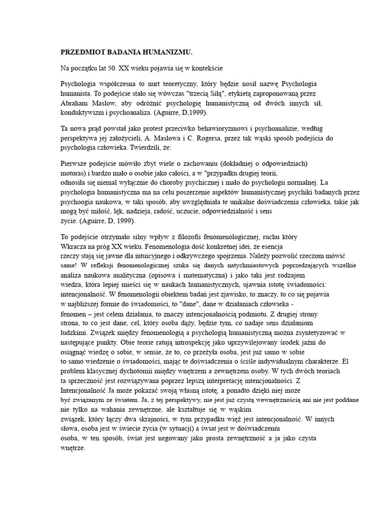 Obiekt Badań Humanizmu | PDF