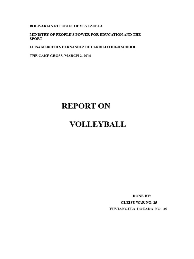 Volleyball Report | PDF | Volleyball | Sports