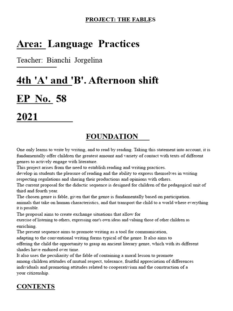 Fables Project | PDF | Fable | Narrative