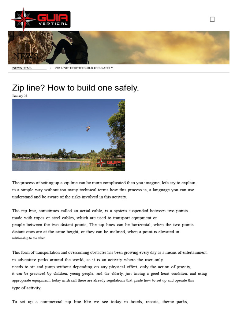 Build a Safe Zip Line Guide | PDF | Force | Brake