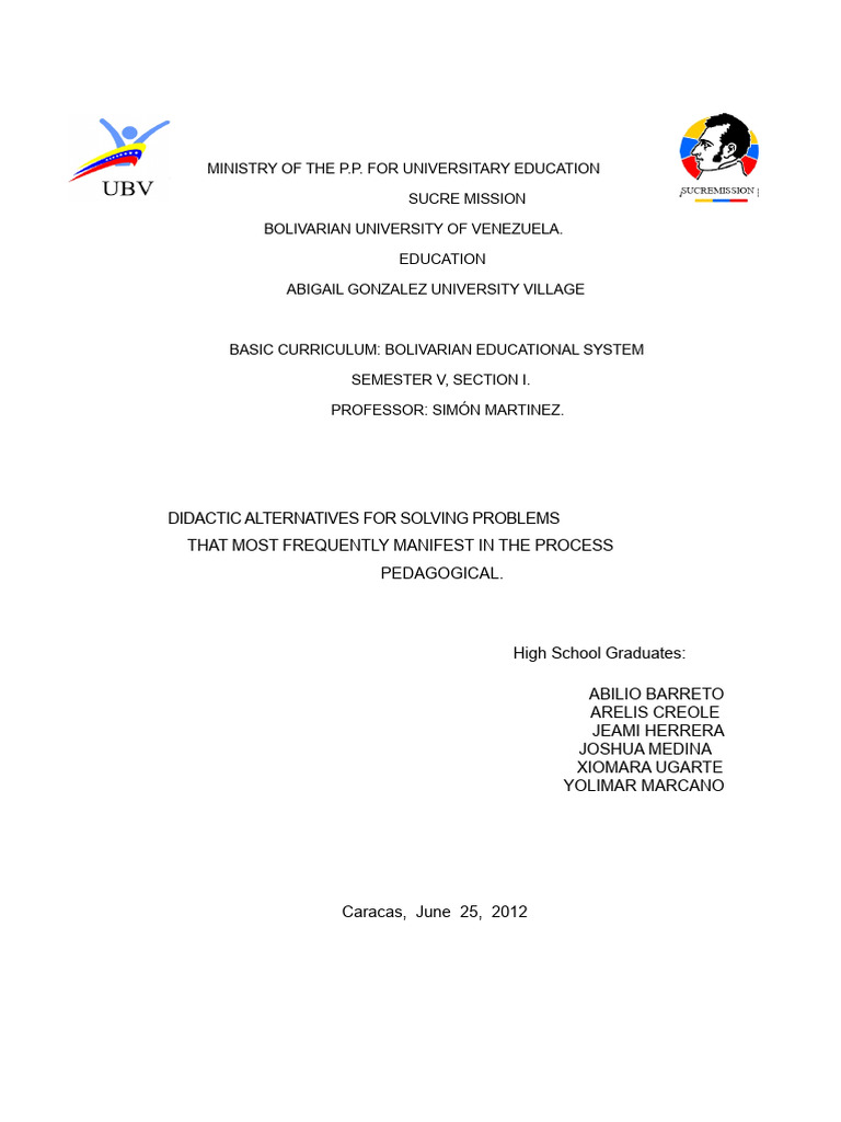 Bolivarian Education Curriculum Overview | PDF | Knowledge | Learning