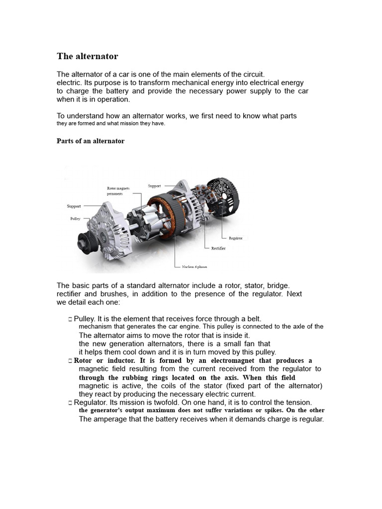 The Alternator Pdf Power Physics Electrical Engineering