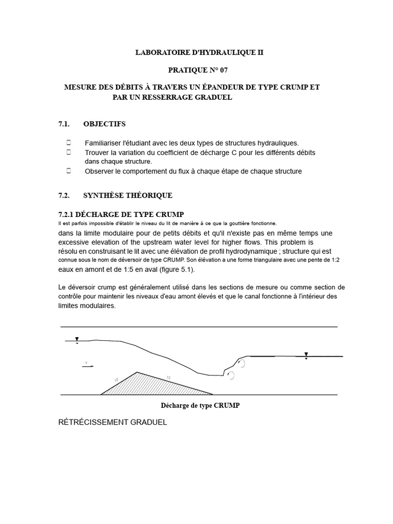 Mesure des débits en hydraulique II | PDF | Déversoir | Hydrologie