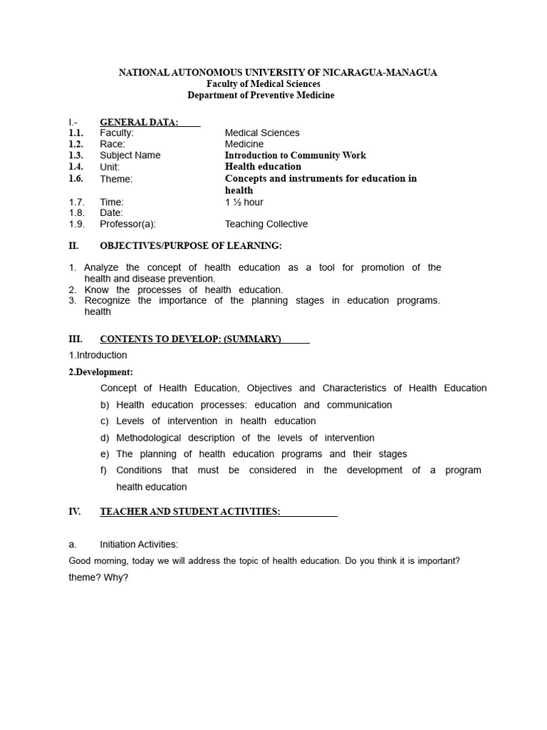 Lesson Plan 11 Health Education | PDF | Communication | Information
