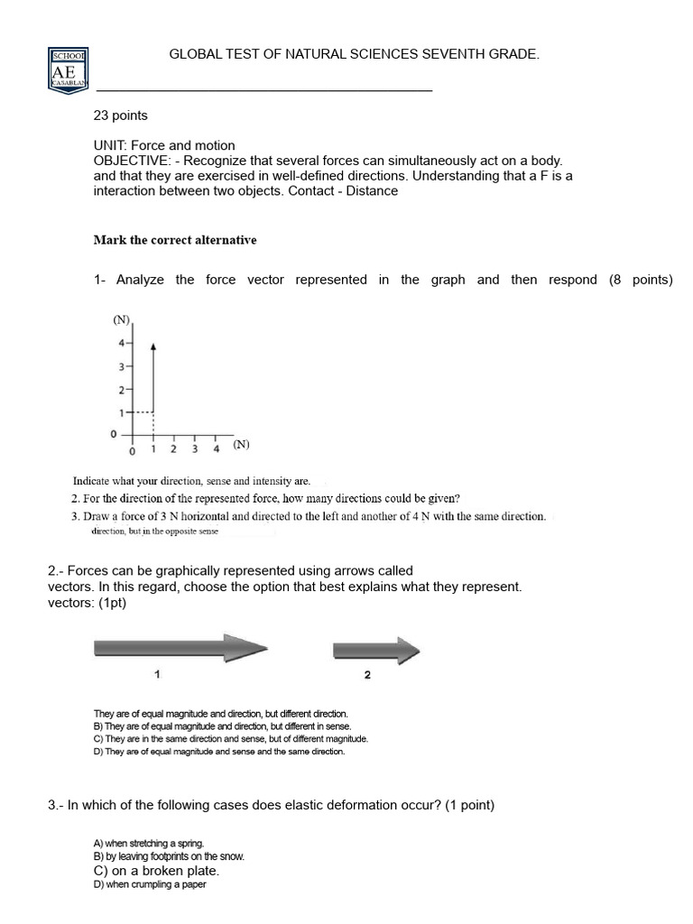Global Test of Natural Sciences Seventh Grade | PDF
