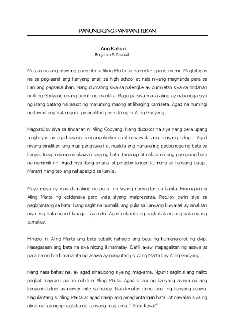 Panuring Pampanitikan FILIPINO 502. | PDF
