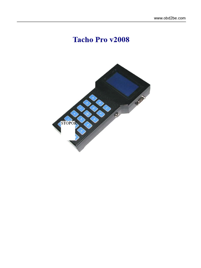 Instrukcja Obsługi Tacho Pro | PDF