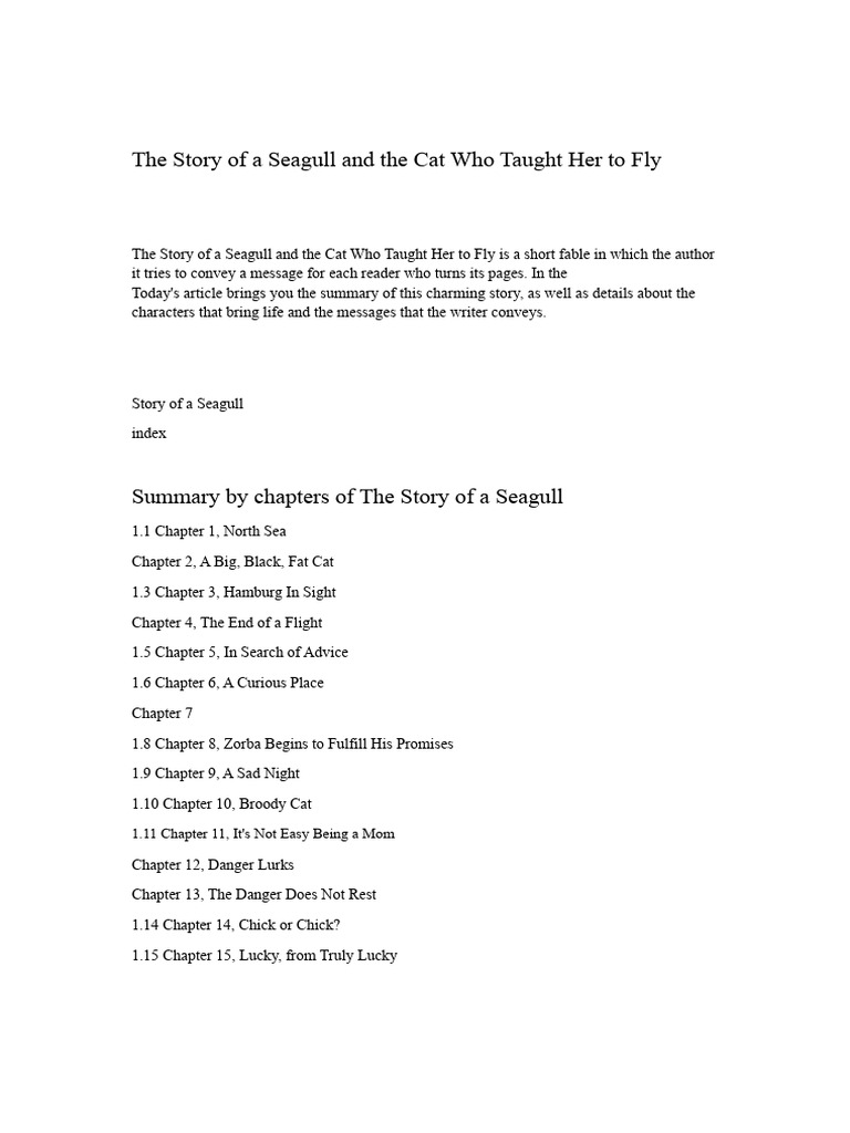 The Story of A Seagull and The Cat Who Taught Her To Fly: 1.11 Chapter ...