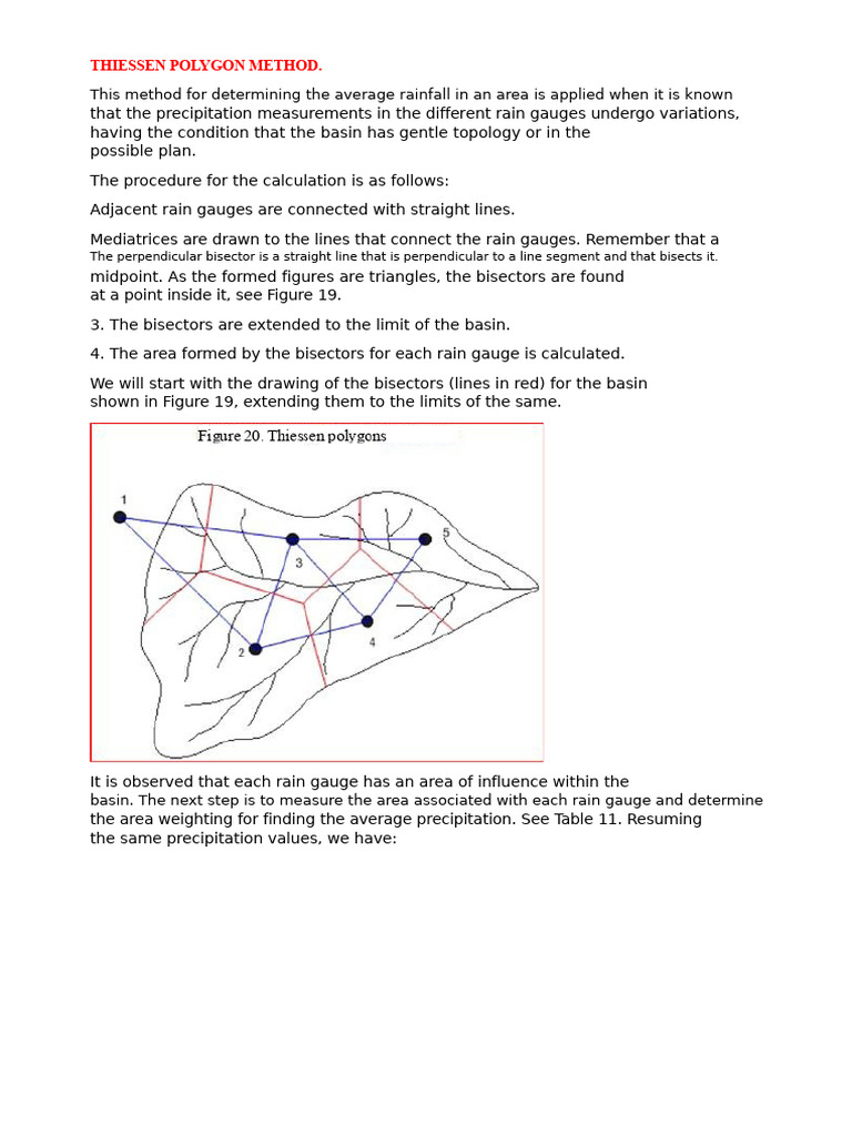 Thiessen Polygon Method | PDF | Area | Contour Line