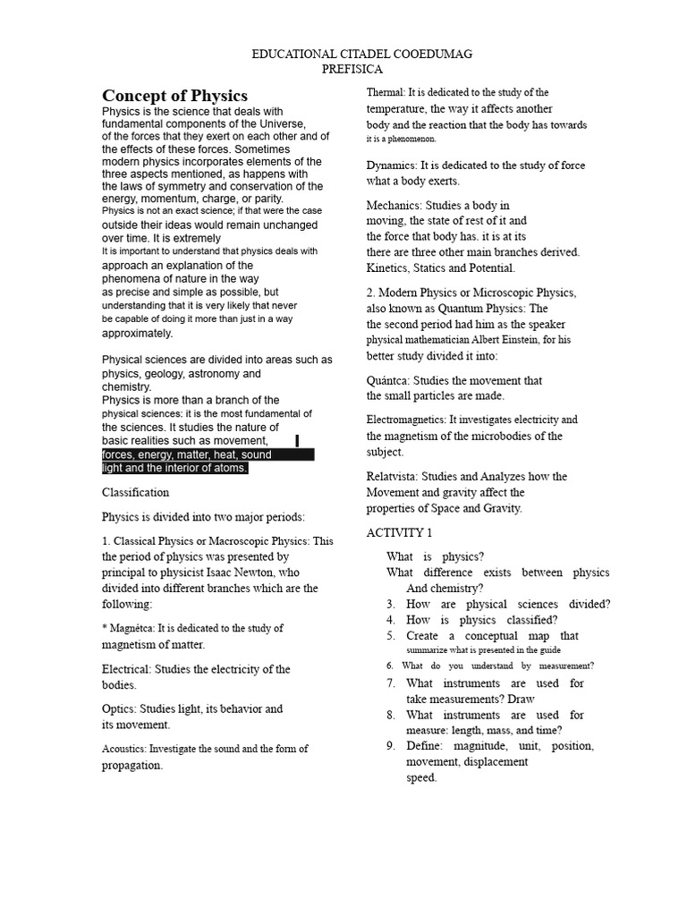 Concept of Physics - Pre-Physics | PDF | Physics | Force