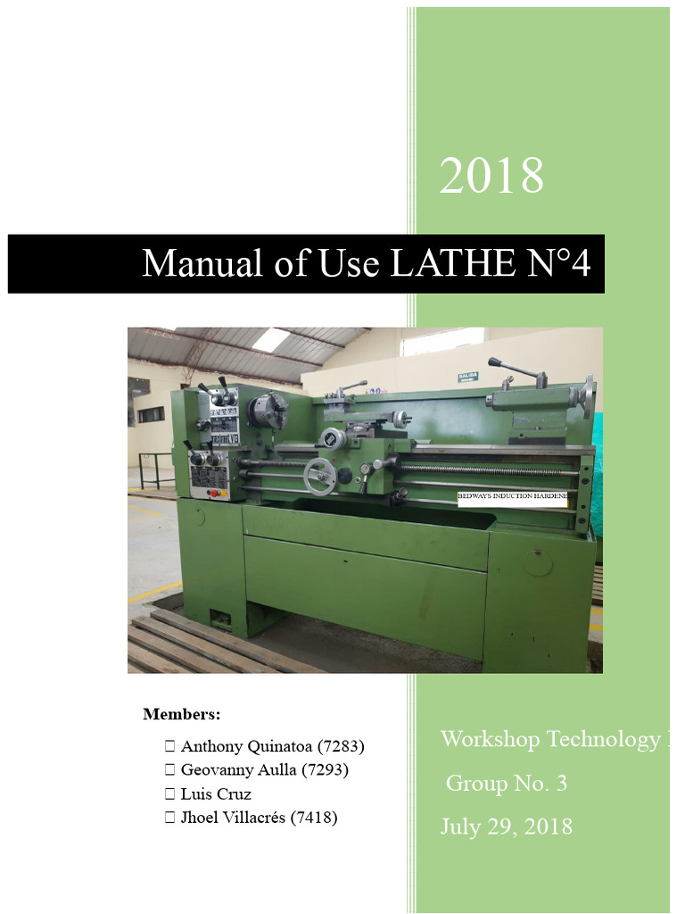 Lathe No. 4 User Manual Guide | PDF | Tools | Industrial Processes