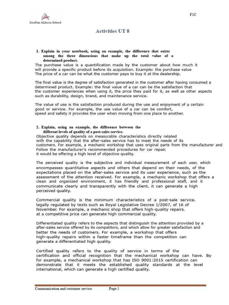Activities UT 8 CAC | PDF | Quality Management | Audit