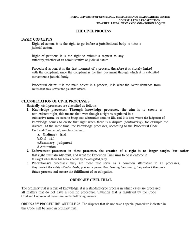 Ordinary Civil Trial | PDF | Complaint | Lawsuit