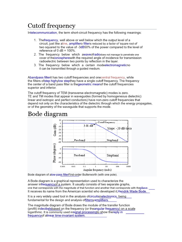 Cutoff Frequency | PDF | Telecommunications Engineering | Electronics