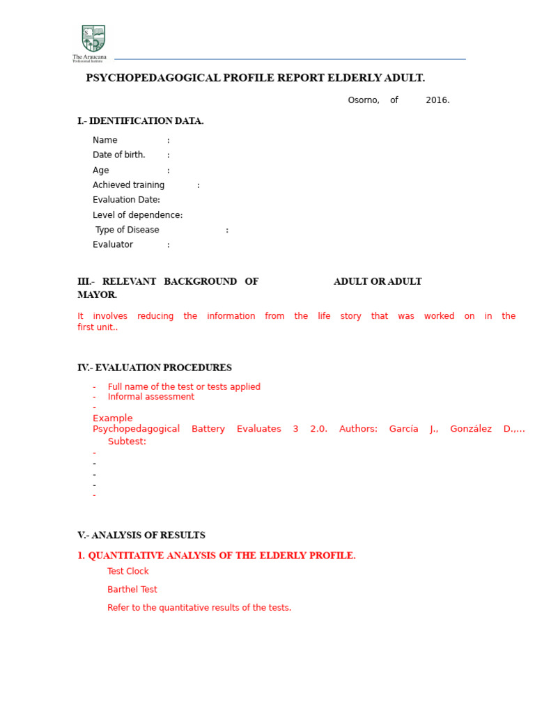 Psycho-Pedagogical Report Format Iplaraucana | PDF | Quantitative ...