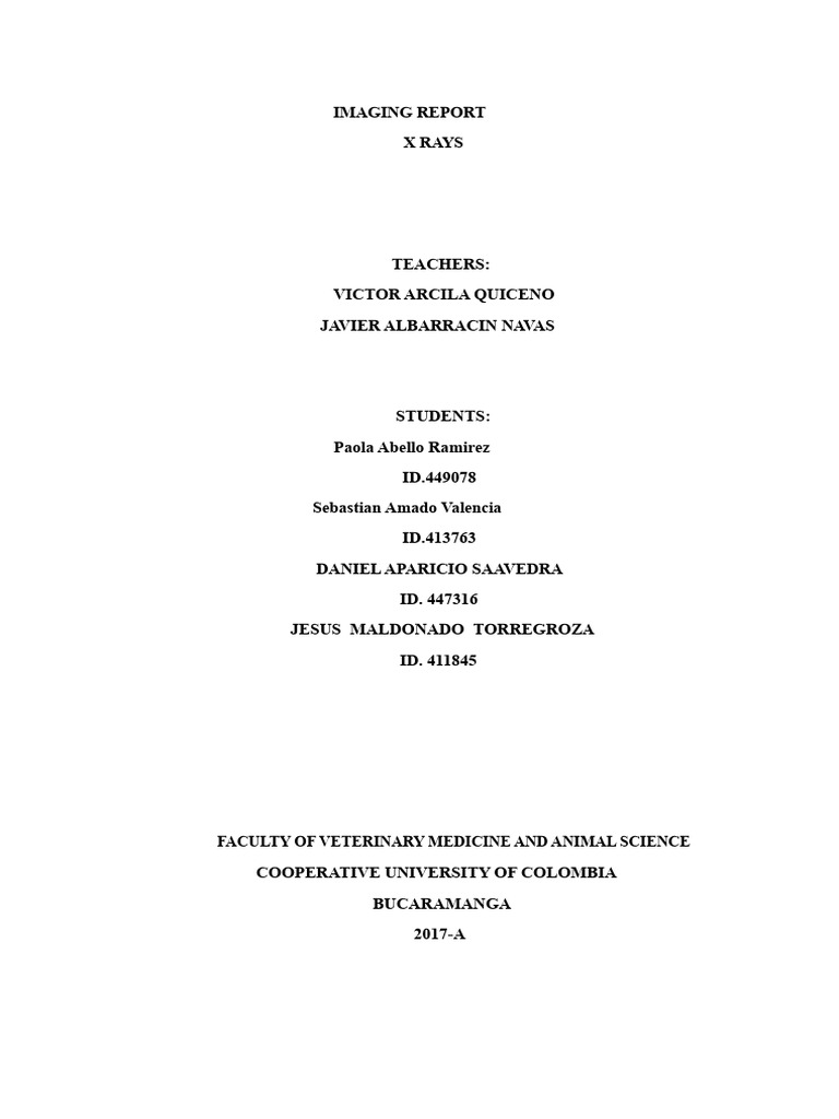 X-Ray Report | PDF | Radiography | X Ray