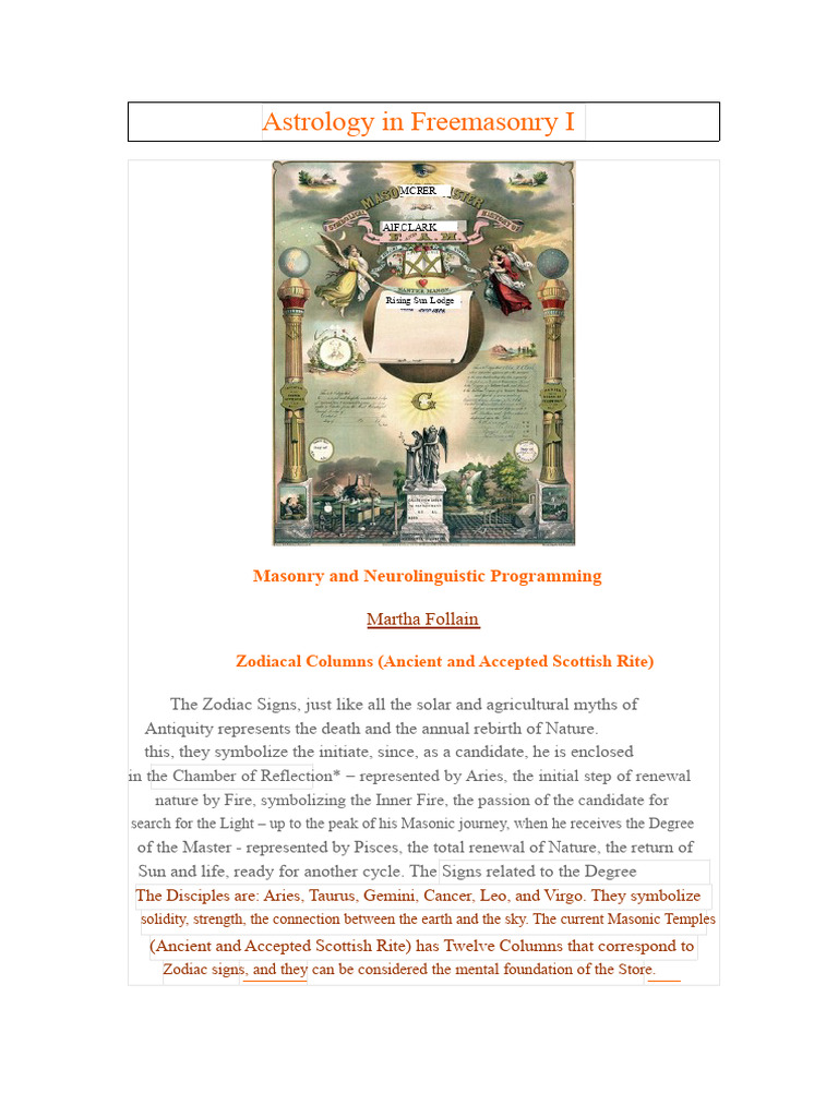 Freemasonry and Astrology Insights | PDF | Planets In Astrology | Zodiac