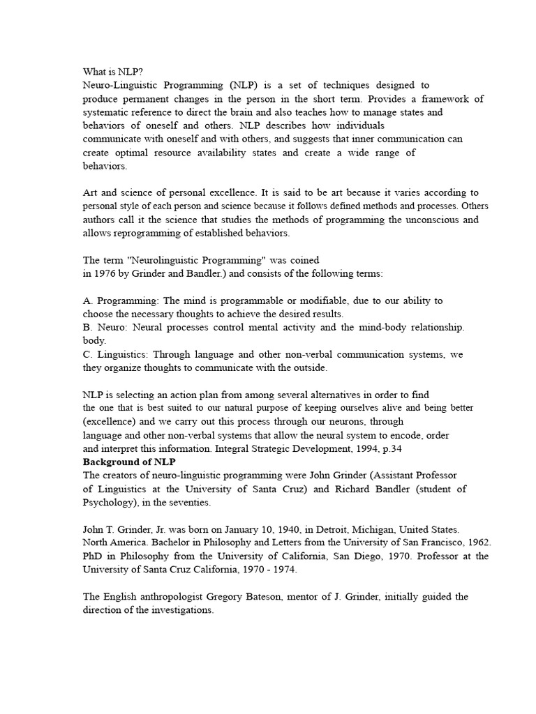 Theoretical Framework | PDF | Neuro Linguistic Programming | Cognitive Science