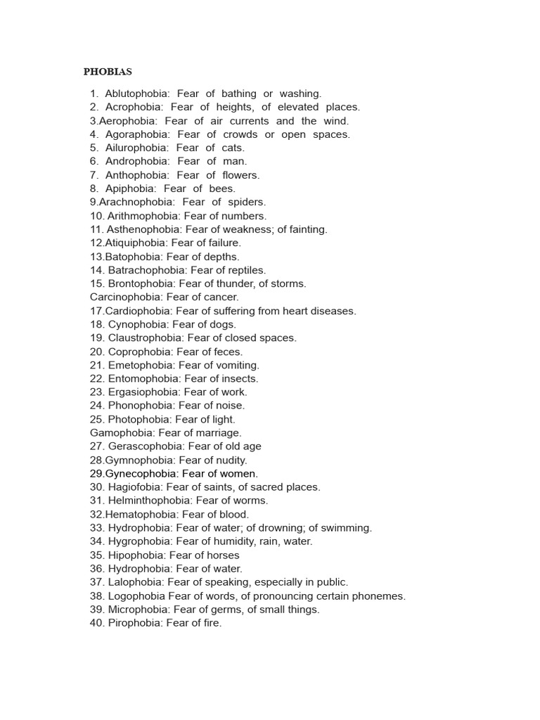 Phobias and Manias | PDF | Fear | Phobia
