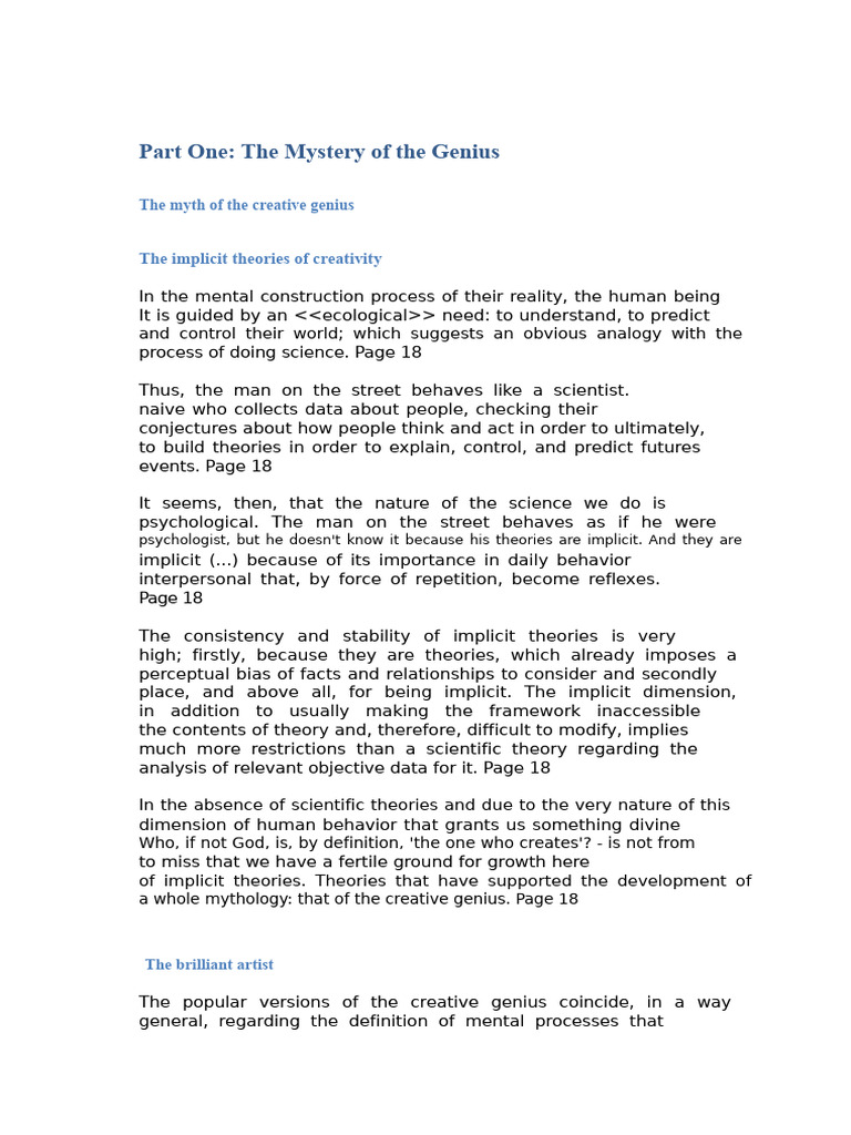 Understanding Creative Genius Myths | PDF | Creativity | Psychology