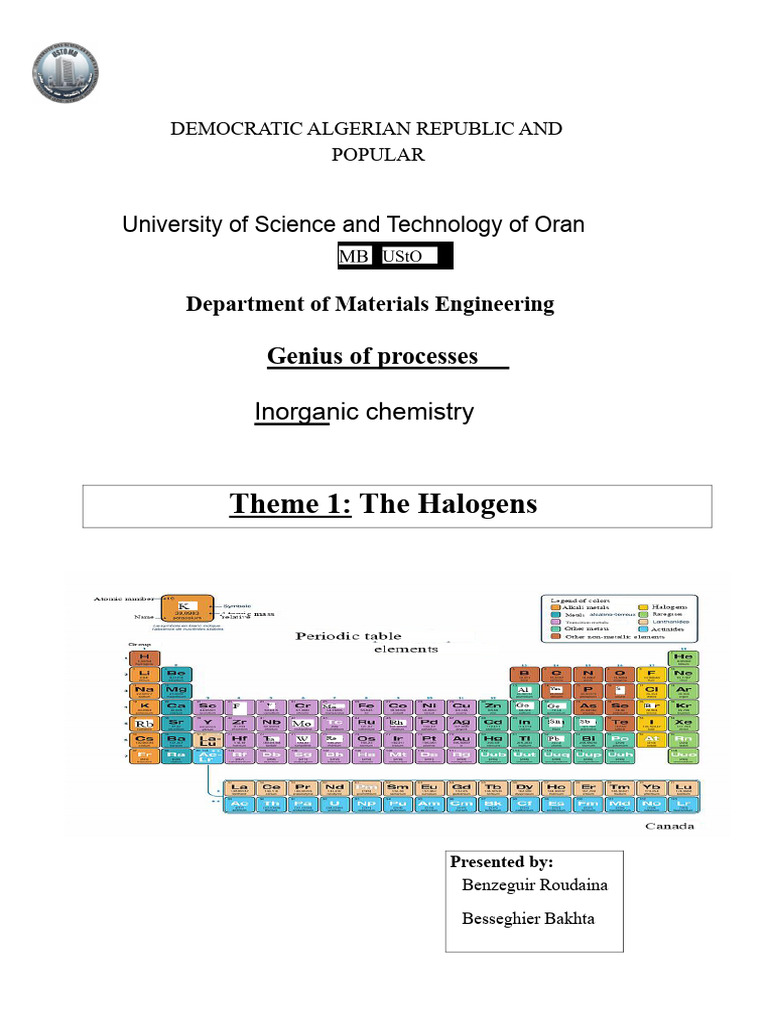 Presentation Chemistry THE HALOGENS | PDF | Chlorine | Iodine