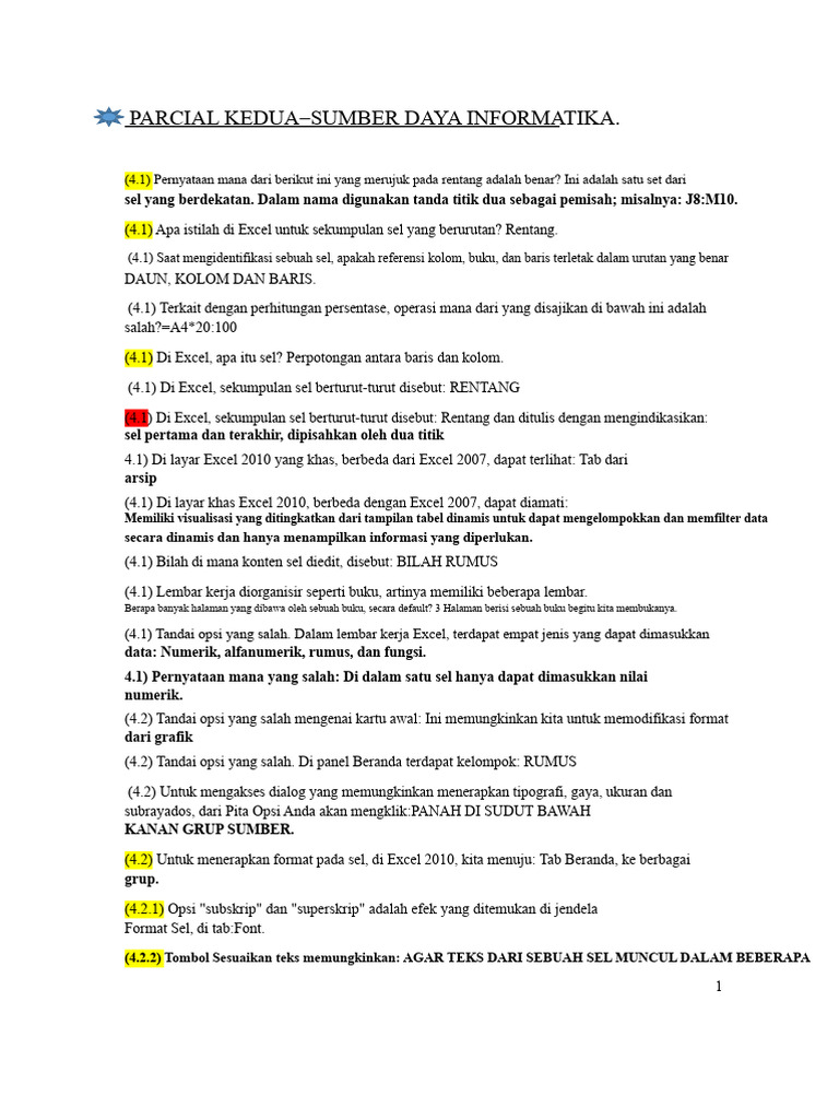 Panduan Excel: Rentang, Sel, dan Rumus | PDF