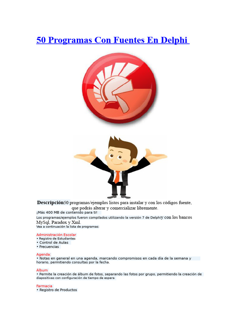 50 Programas Delphi con Códigos Fuente | PDF | Cuentas por pagar