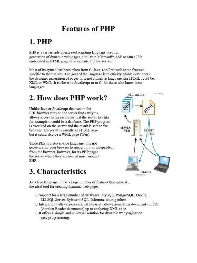 Characteristics of PHP | PDF | Php | Dynamic Web Page