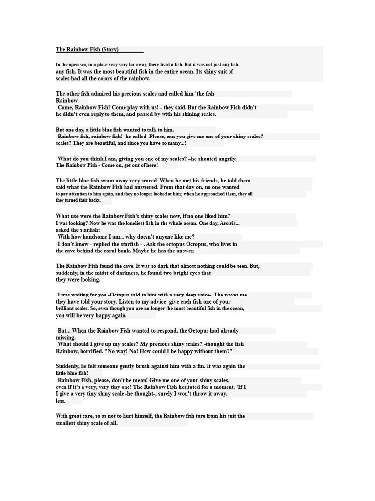 The Rainbow Fish | PDF