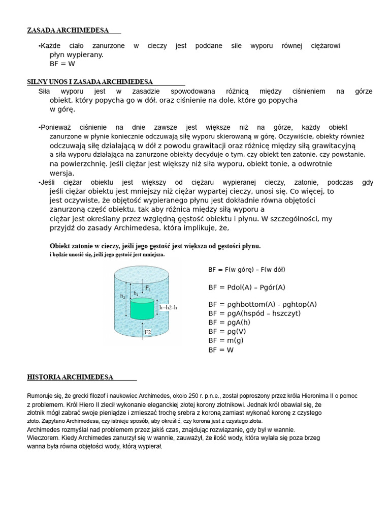 Zasada Archimedesa | PDF