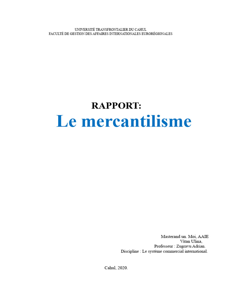 Comprendre le mercantilisme économique | PDF | Mercantilisme | Économie