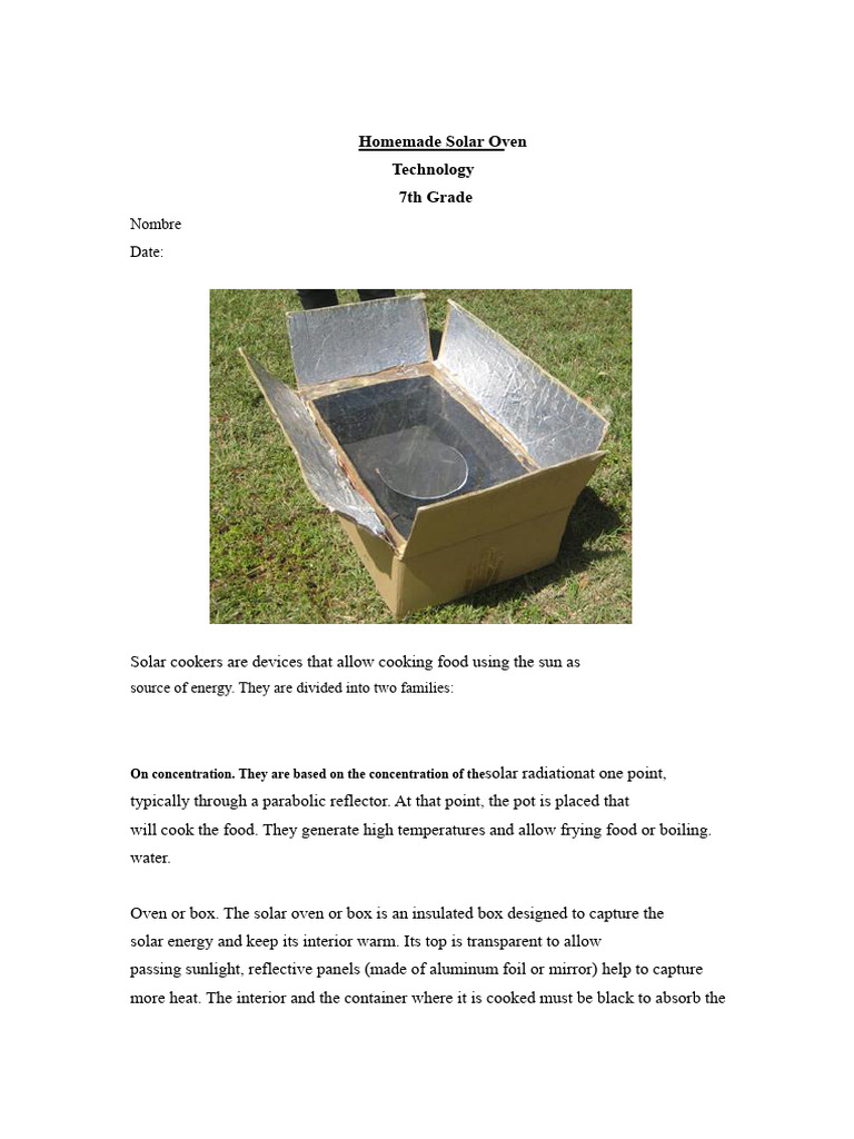 Homemade Solar Oven | PDF | Physical Sciences | Physical Phenomena
