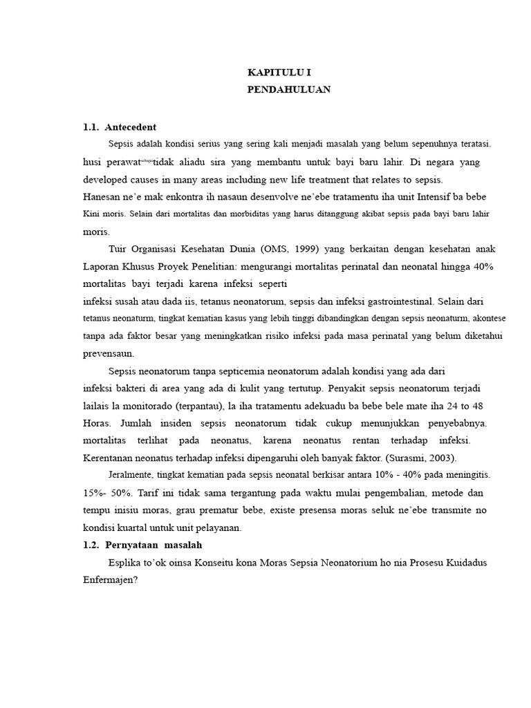 Pemahaman Sepsis Neonatorum pada Bayi | PDF