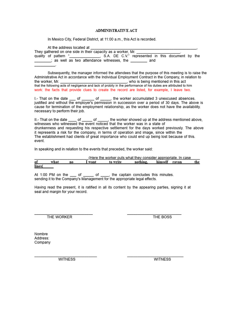 Administrative Labor Act | PDF | Employment | Justice