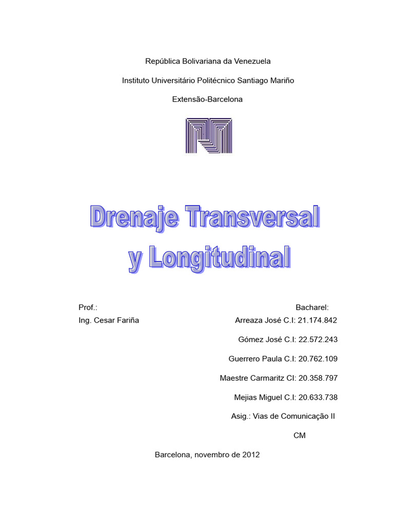 Elementos de Drenagem Longitudinal | PDF | Erosão | Ponte