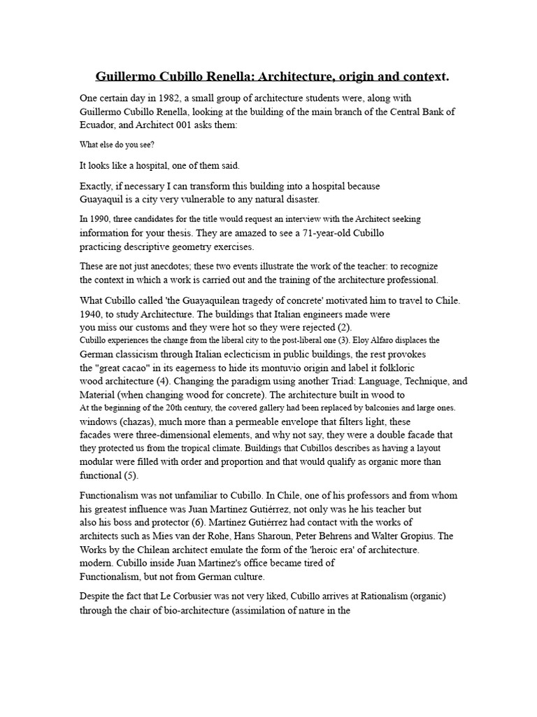 Guillermo Cubillo: Guayaquil Architecture Insights | PDF | Ecuador