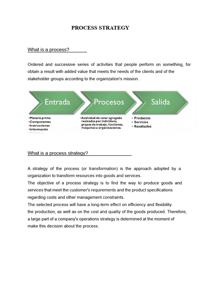 Process Strategy | PDF | Production And Manufacturing | Economies