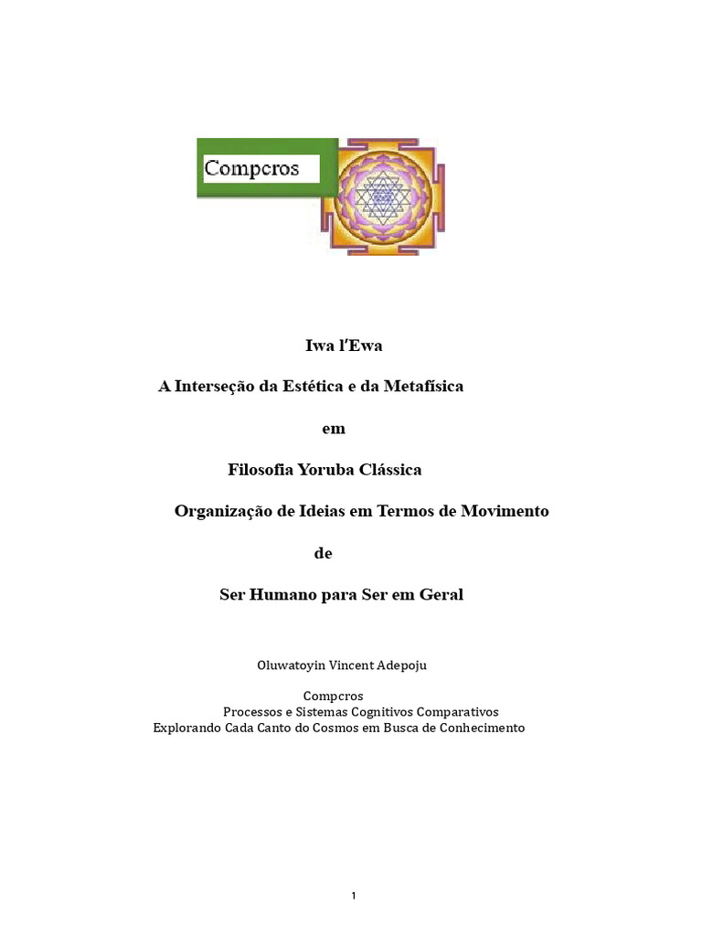 Iwa L'ewa: A Interseção Da Estética e Metafísica Na Filosofia Clássica ...
